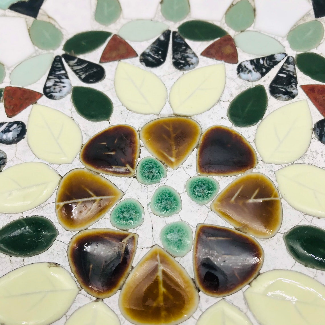 Large Decorative Vintage Mosaic Tile Plate - Etsy