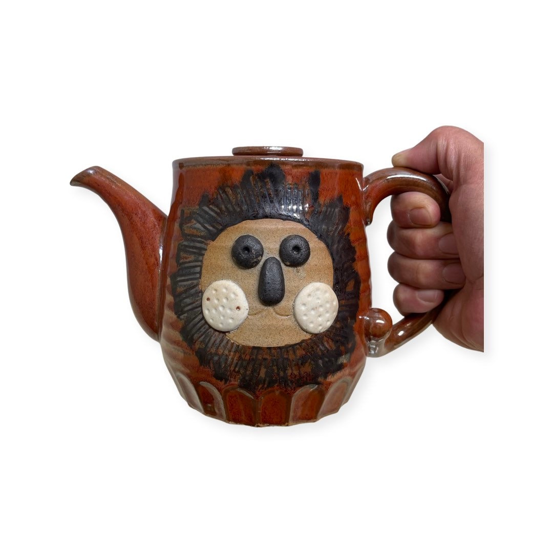 Stoneware Teapot Vintage Lion Head Teapot Takahashi Stoneware 4 Cup ...