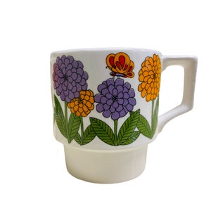 Mod Floral Tea Set 1970s Flower Power Coffee Pot Matching Mugs Set - Etsy