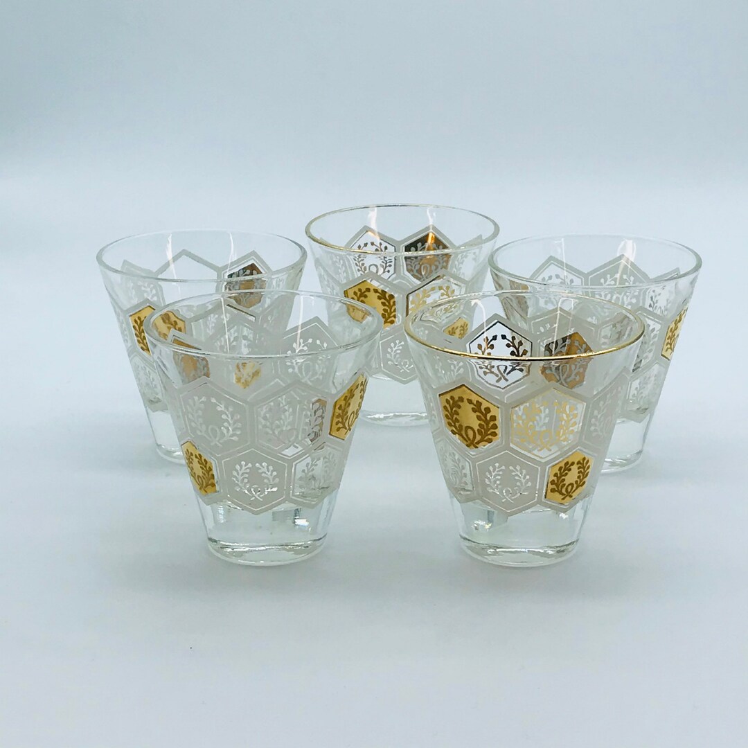 Vintage Barware Set of Five Mid Century Double Shot Cocktail Party ...