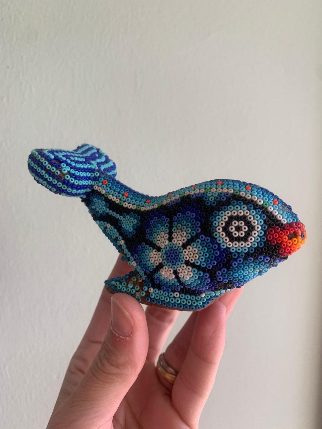 Vintage Mexican Beaded Huichol Whale Fish Figurine - Etsy