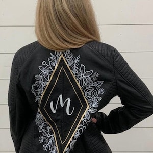 Hand Painted Leather Jacket - Etsy