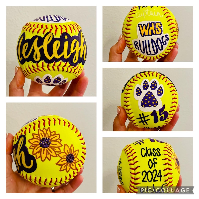 Custom Handpainted Softball - Etsy