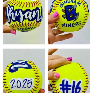 Custom Handpainted Softball - Etsy