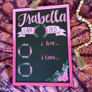 Birthday Themed Milestone Chalkboard - Etsy