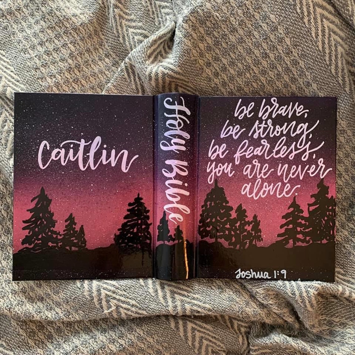 Custom Hand Painted Bible / Personalized Bible / Family Bible | Etsy