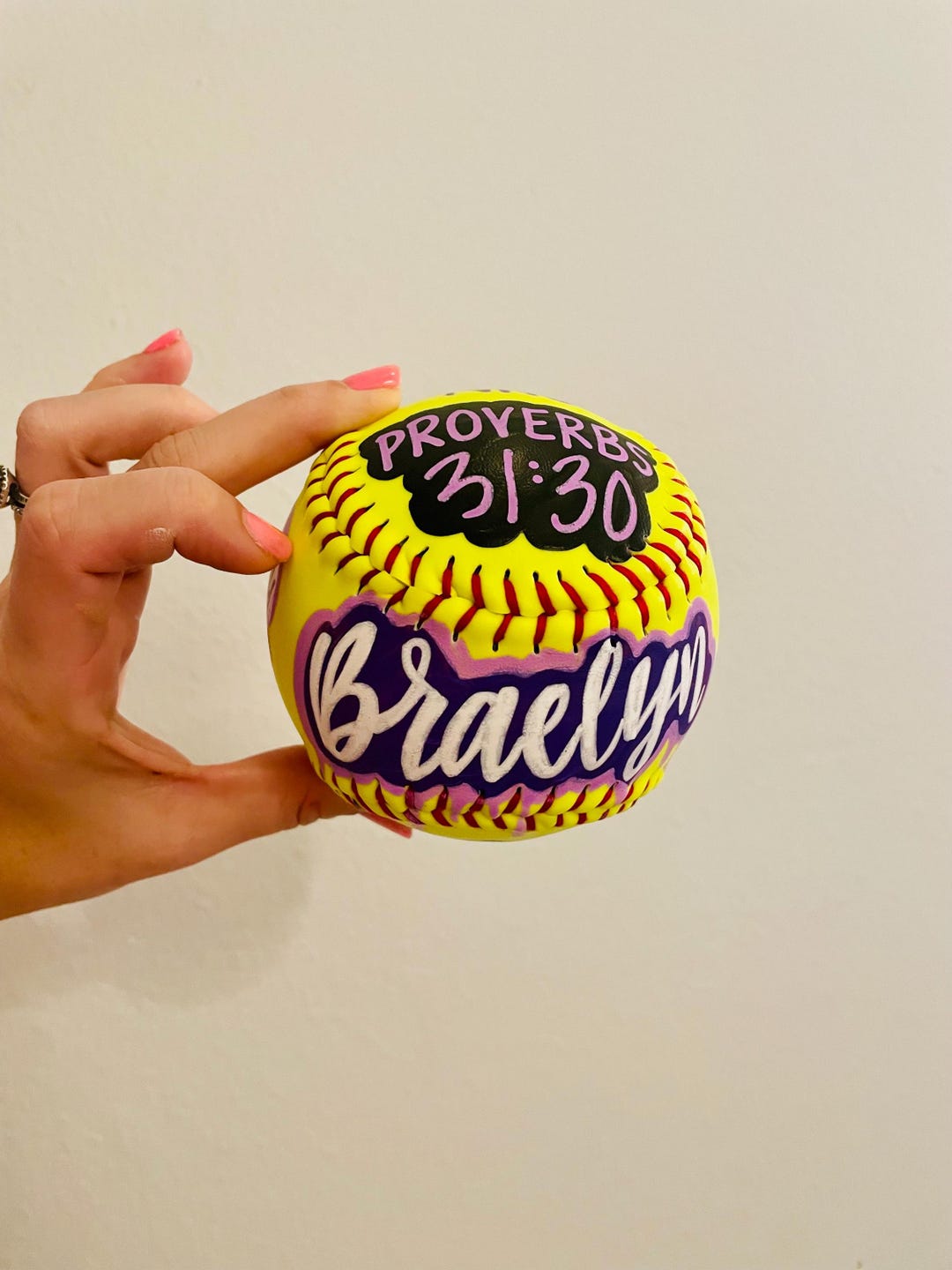 Custom Handpainted Softball - Etsy