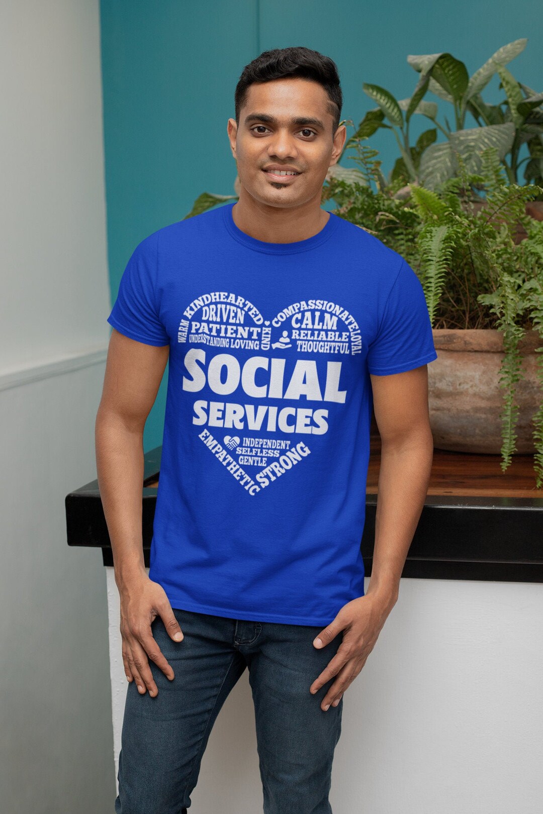Social Services Word Art Heart Short-sleeve T-shirt - Etsy
