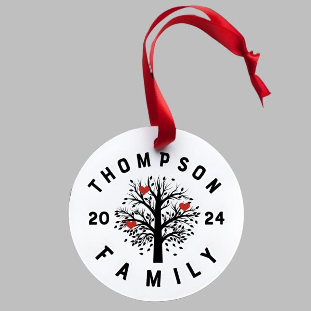 Custom Family Tree Year Dated Christmas Ornament - Etsy