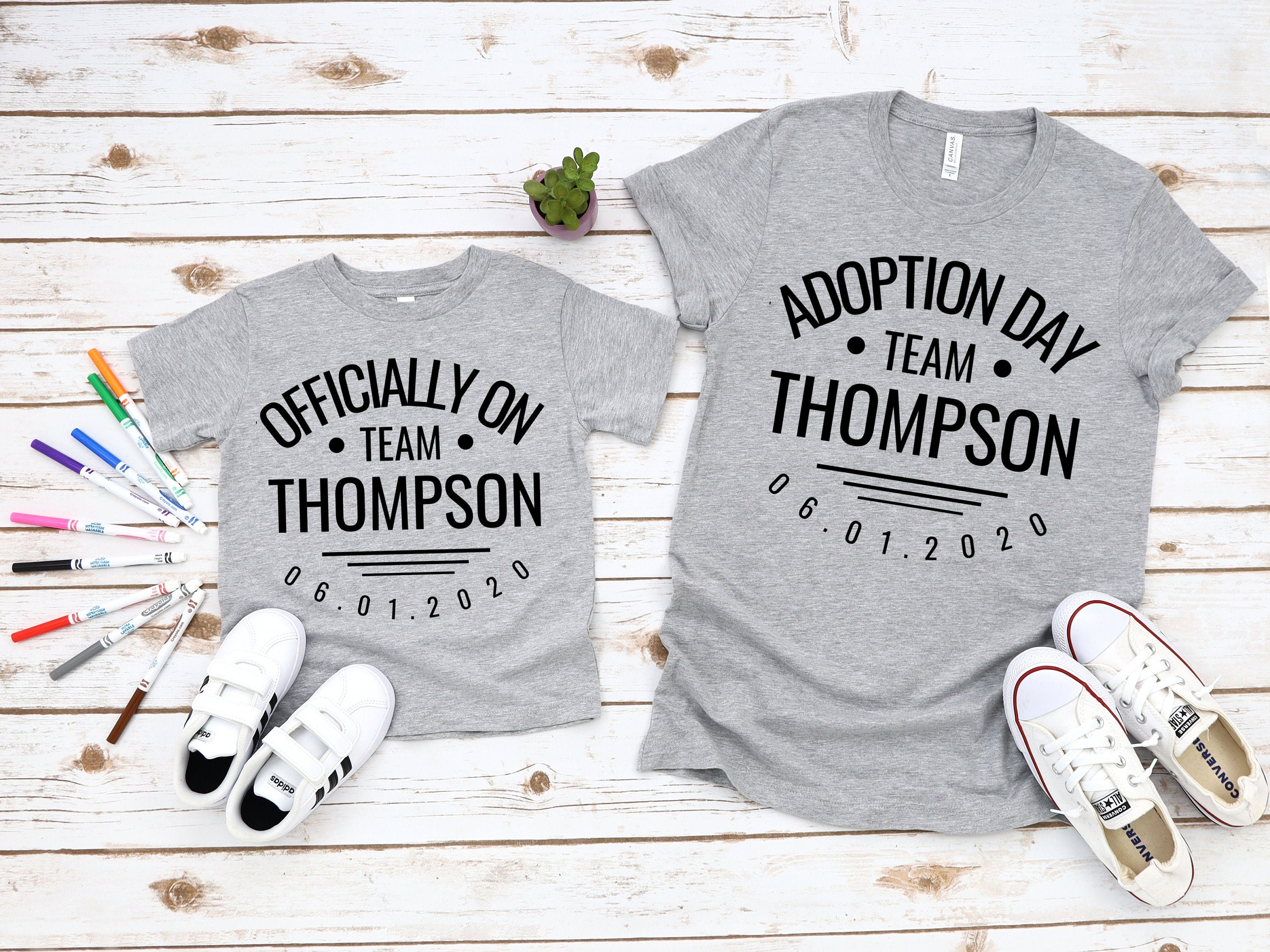 Modern Adoption Day Team Family Shirts Infant-adult Sizes Short Sleeve ...