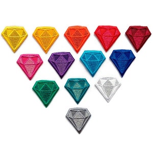 Set of Diamond Shaped Embroidered Patches With Shiny Metallic Threads ...