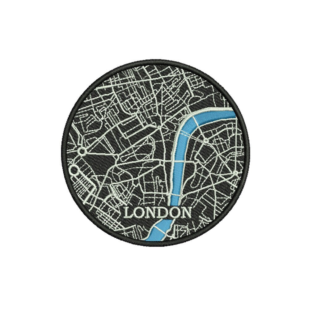 Map of London Embroidered Patch, Machine Embroidered Backpack Patch ...