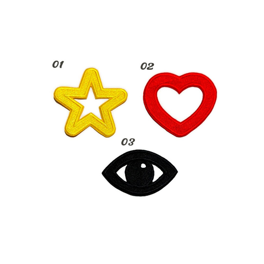 Geometric Symbol Patches, Embroidered Hollow Patches, Eye Patch, Star ...