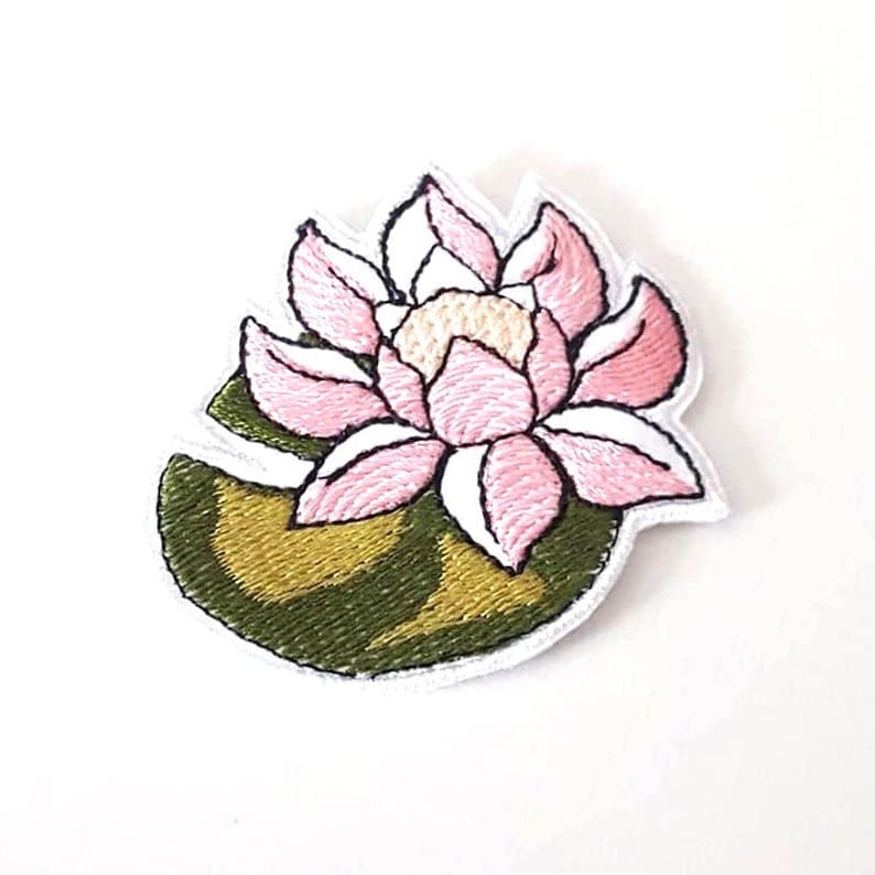 Water Lily Patch Embroidered, Nymphéas, Japanese Style Patch, Iron on ...