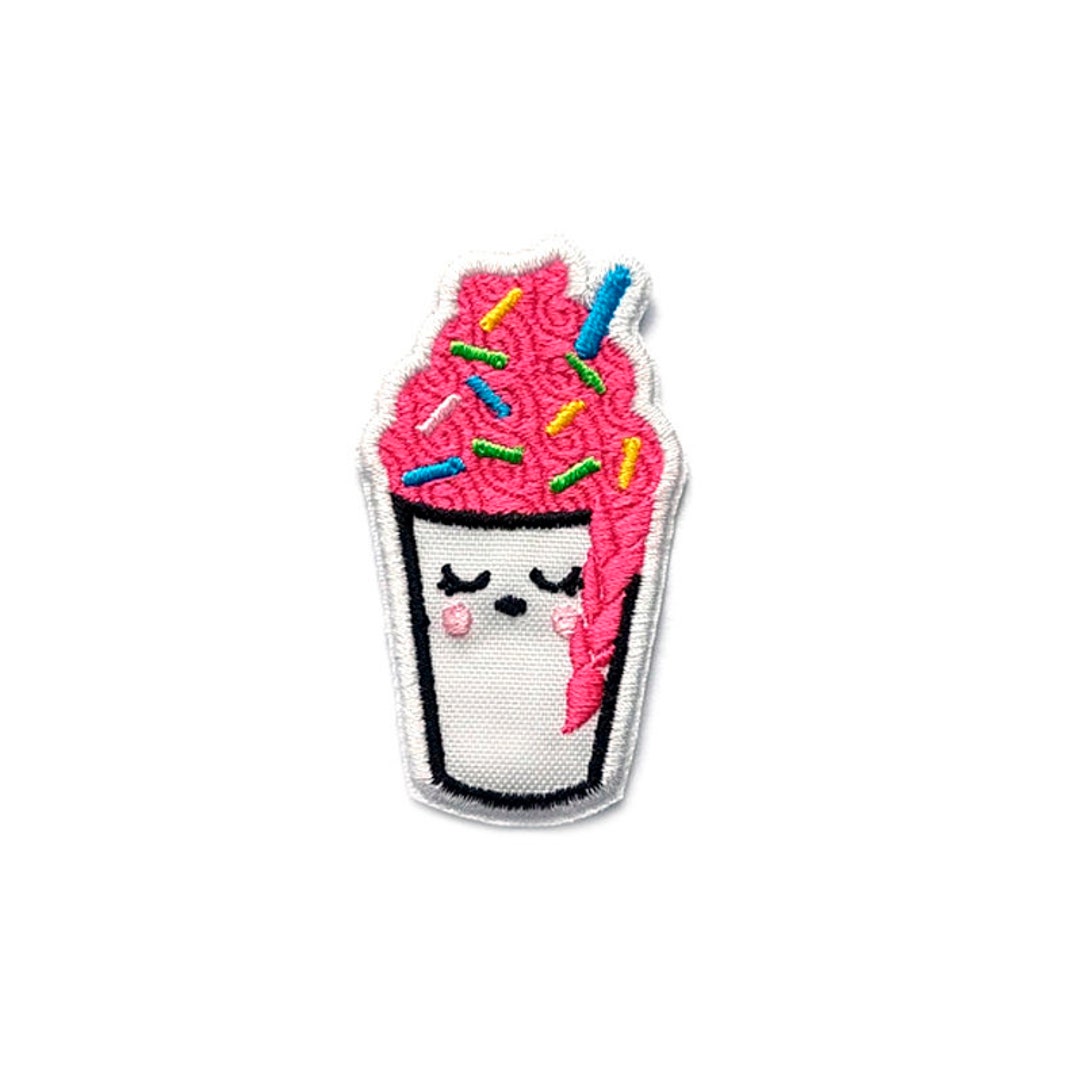Milkshake Patch, Cute Cocktail Patch, Funny Pink Drink Patch, Sprinkles Drink Embroidered Patch ...