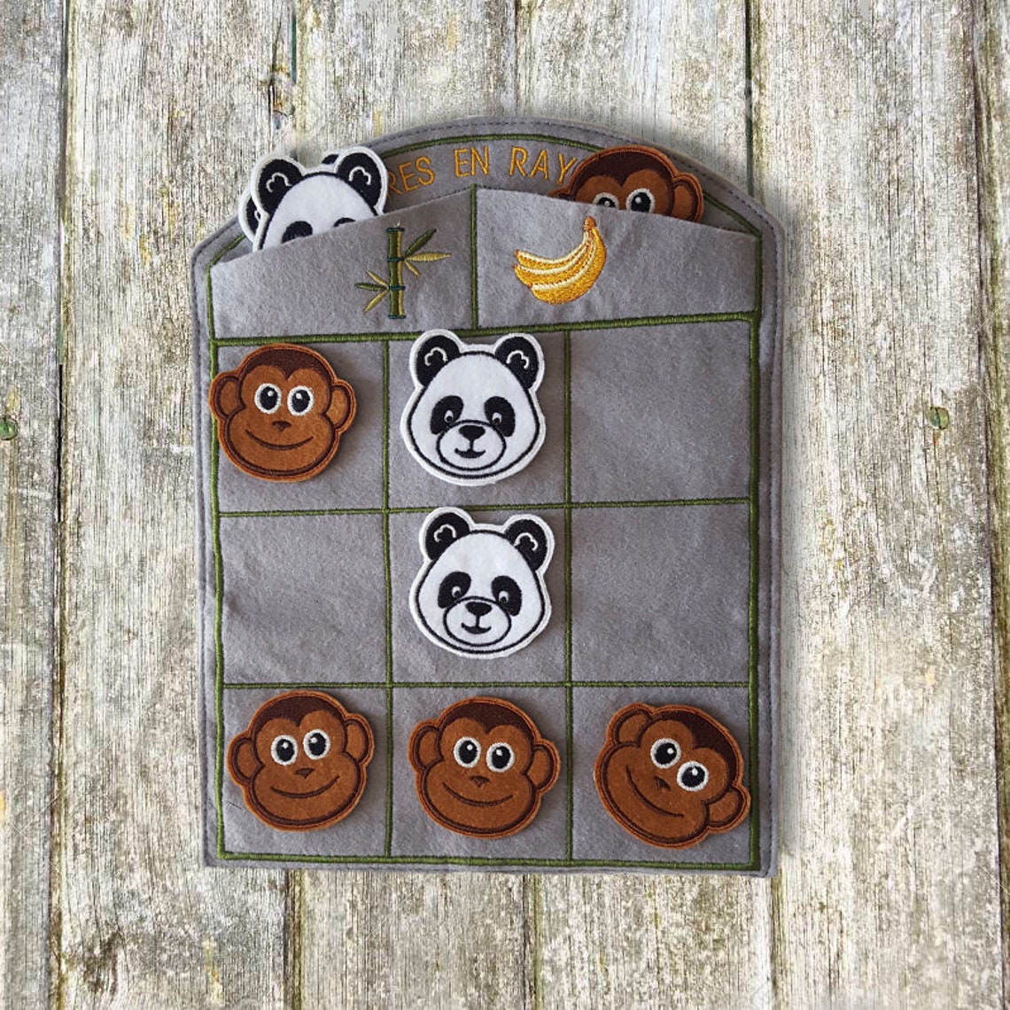 Board game Tic Tac Toe. Game of animals panda | Etsy