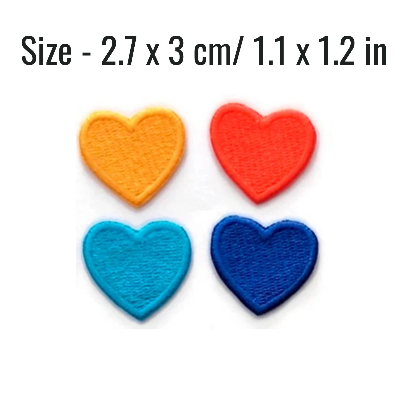 Set of Heart Shaped Embroidered Patches 2 Pcs. 5 Pcs. 10 | Etsy