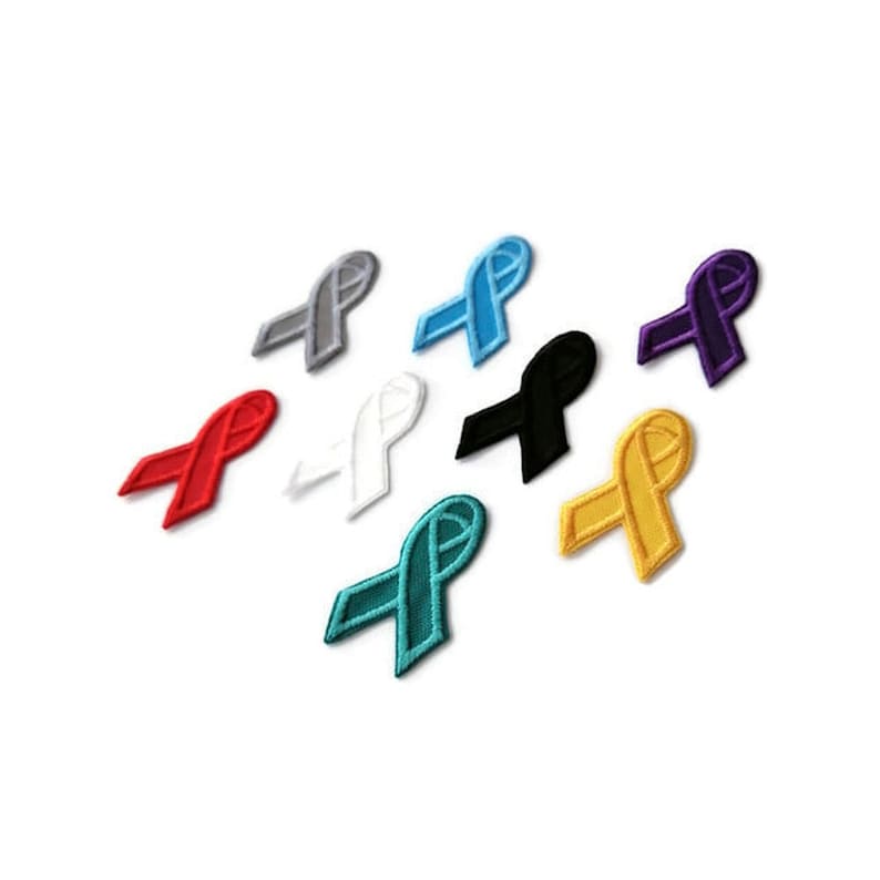 Set of Awareness Ribbon Embroidered Patches, 2 Pcs., 5 Pcs., 10 Pcs ...