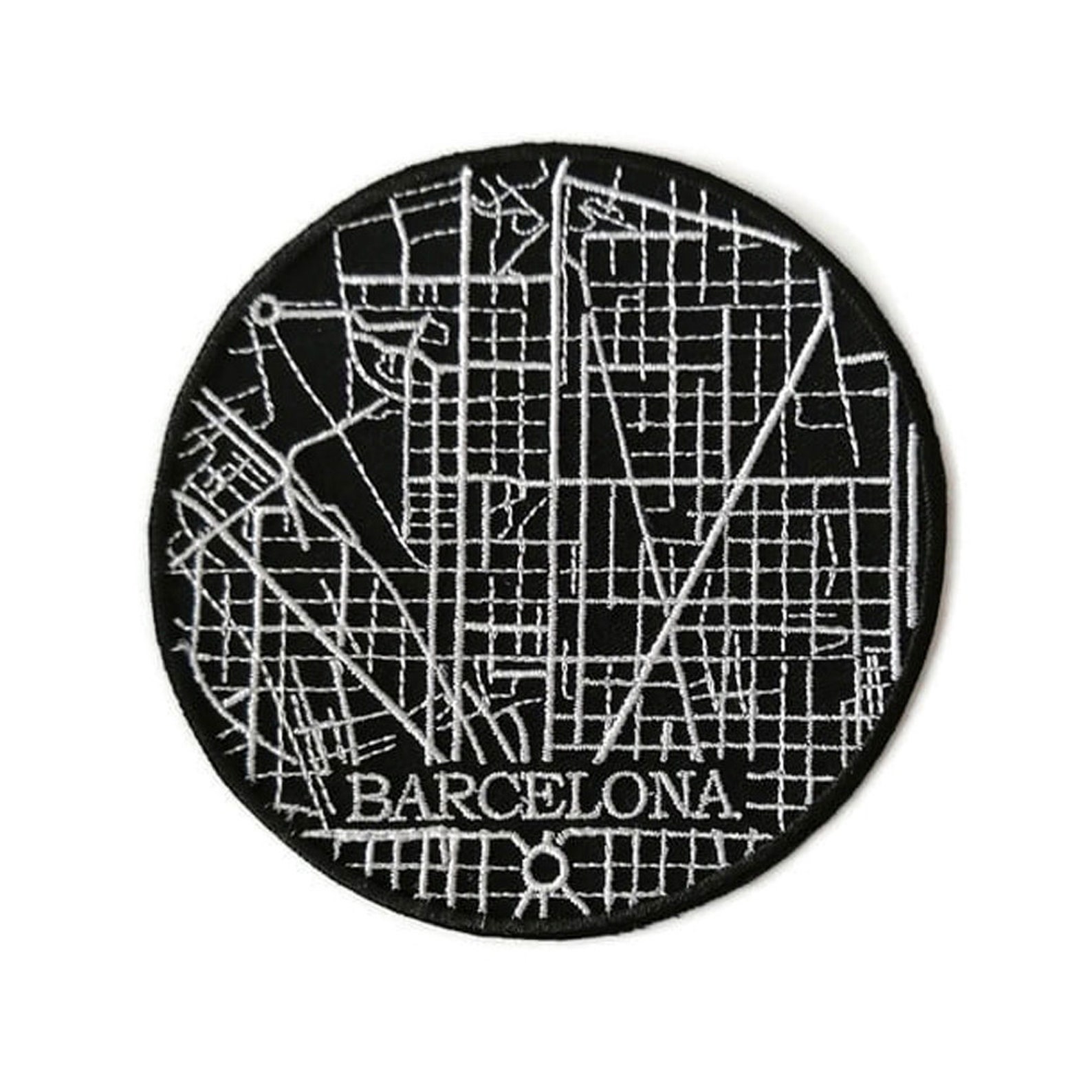 Map of Barcelona Embroidered Patch Machine Embroidered - Etsy