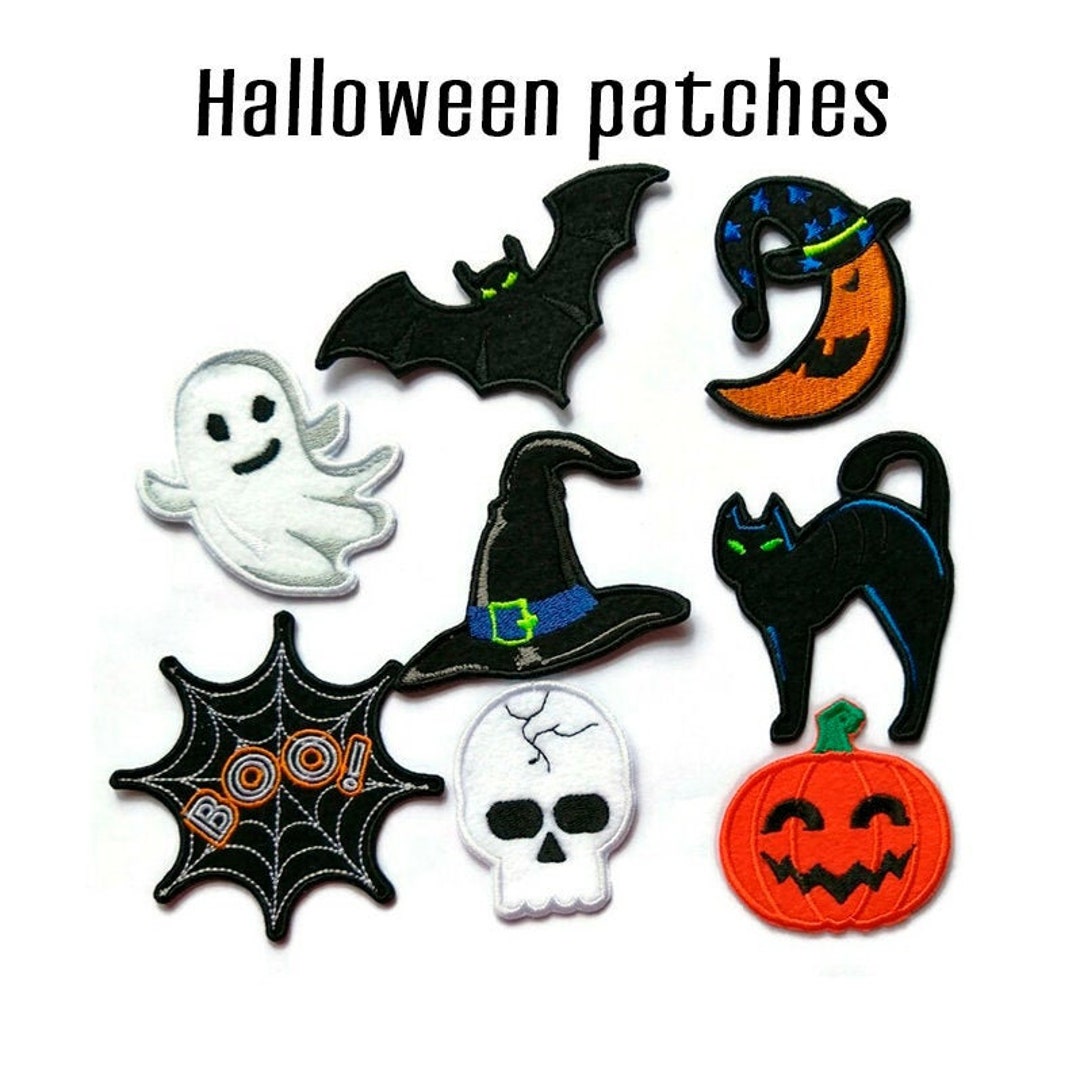 Halloween Patches. Embroidered Patches for Halloween. Iron On, Sew On ...