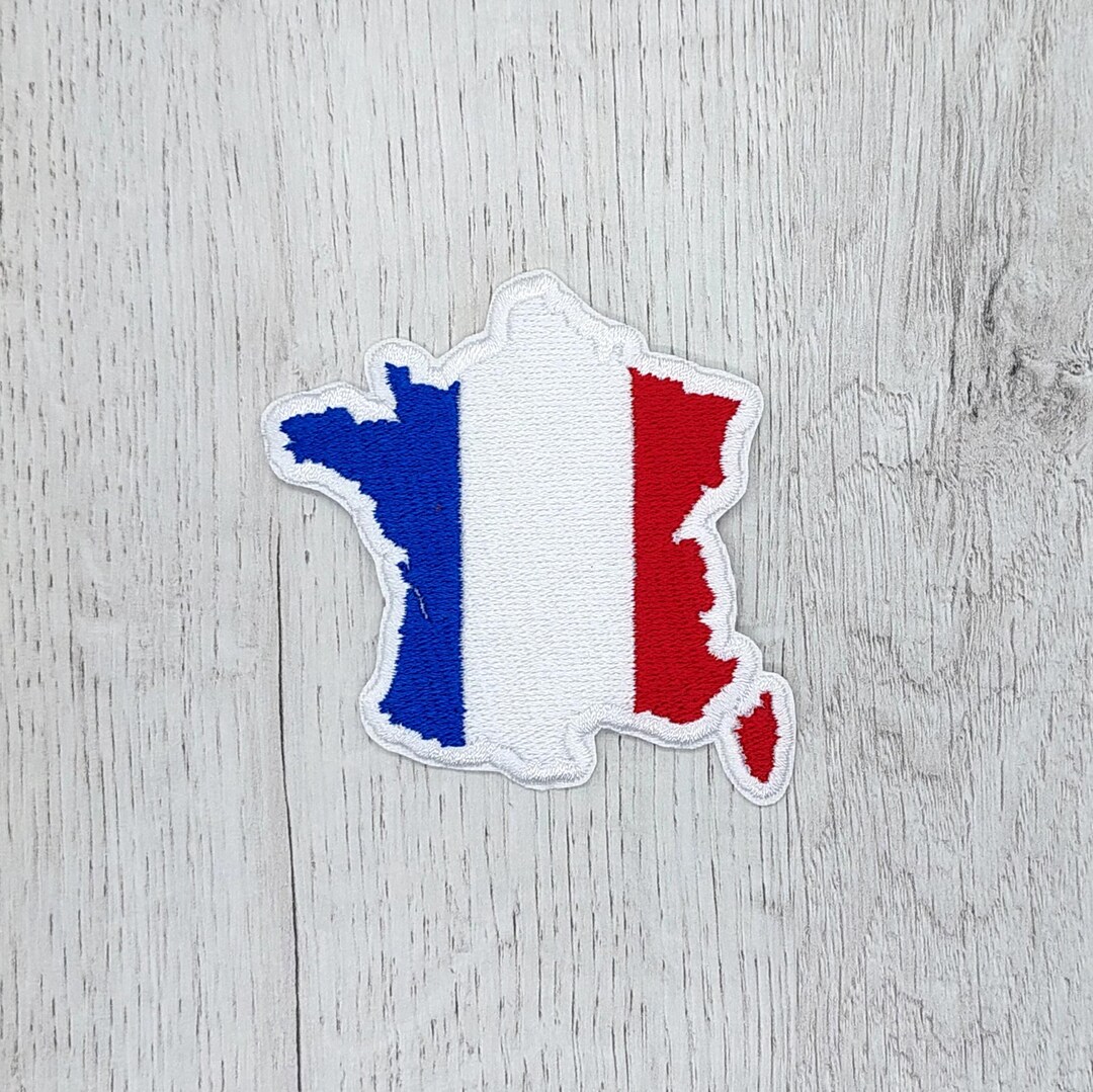 France Embroidered Patch, Embroidered Map, Embroidered Flag, Country ...