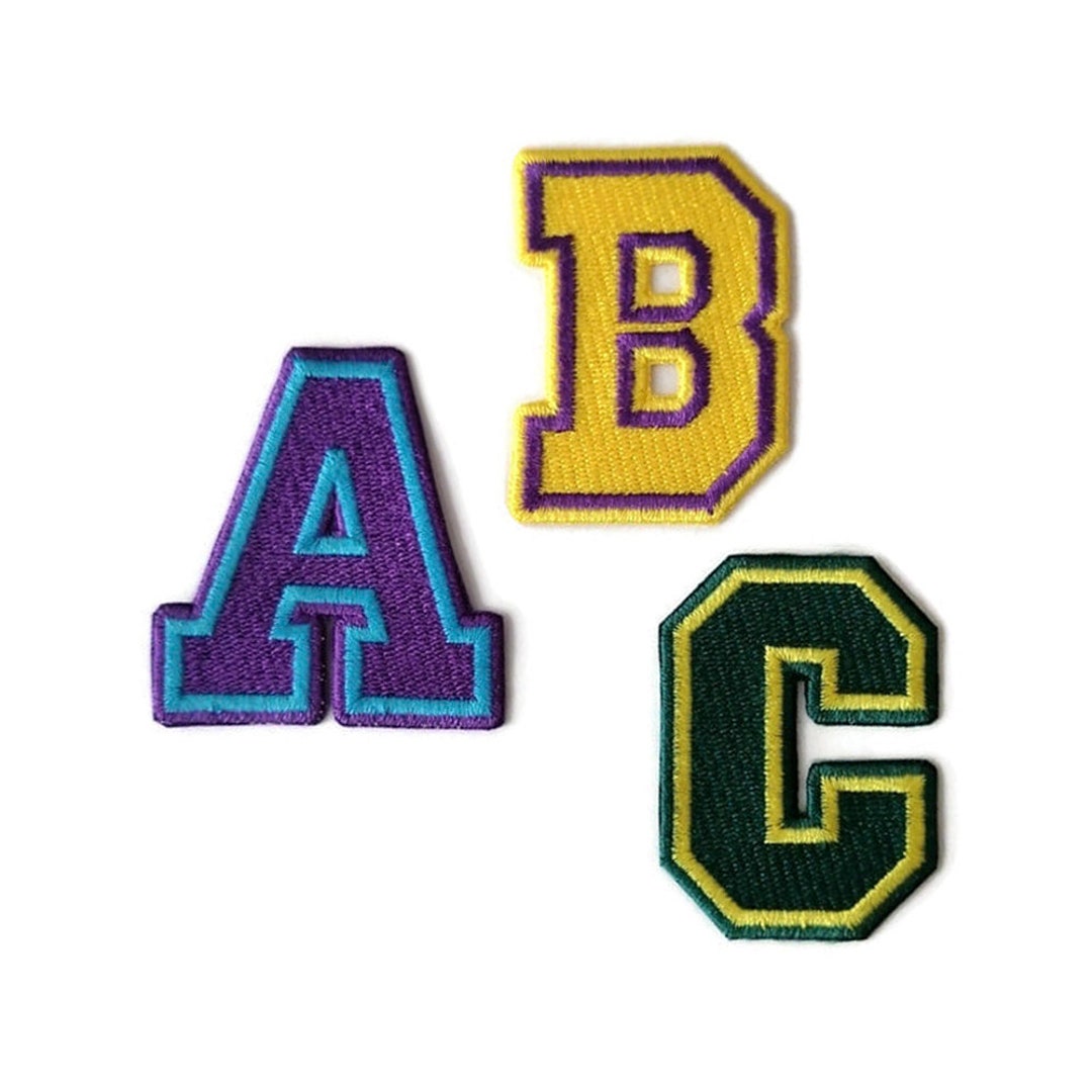 Sports Font Letter Patch, Custom Letter Embroidered Patches. H 2,36in ...