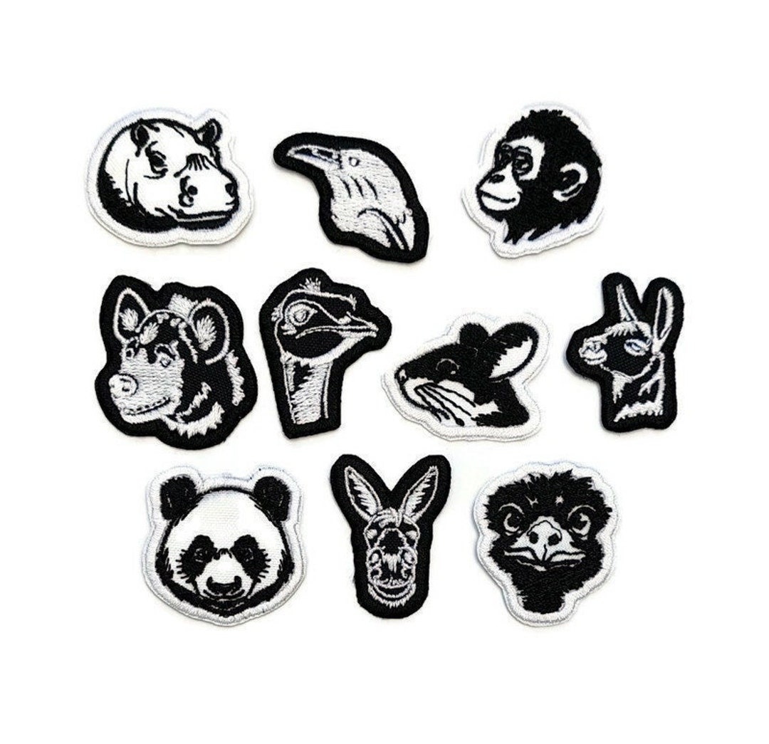 Small Animal Patches, Black and White, Wildlife Patch, Animal ...