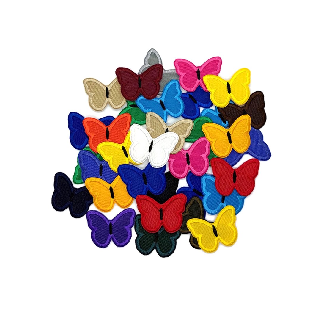 Butterfly Embroidered Patch. Mini-colored Butterfly Patch. Sets of 5 ...