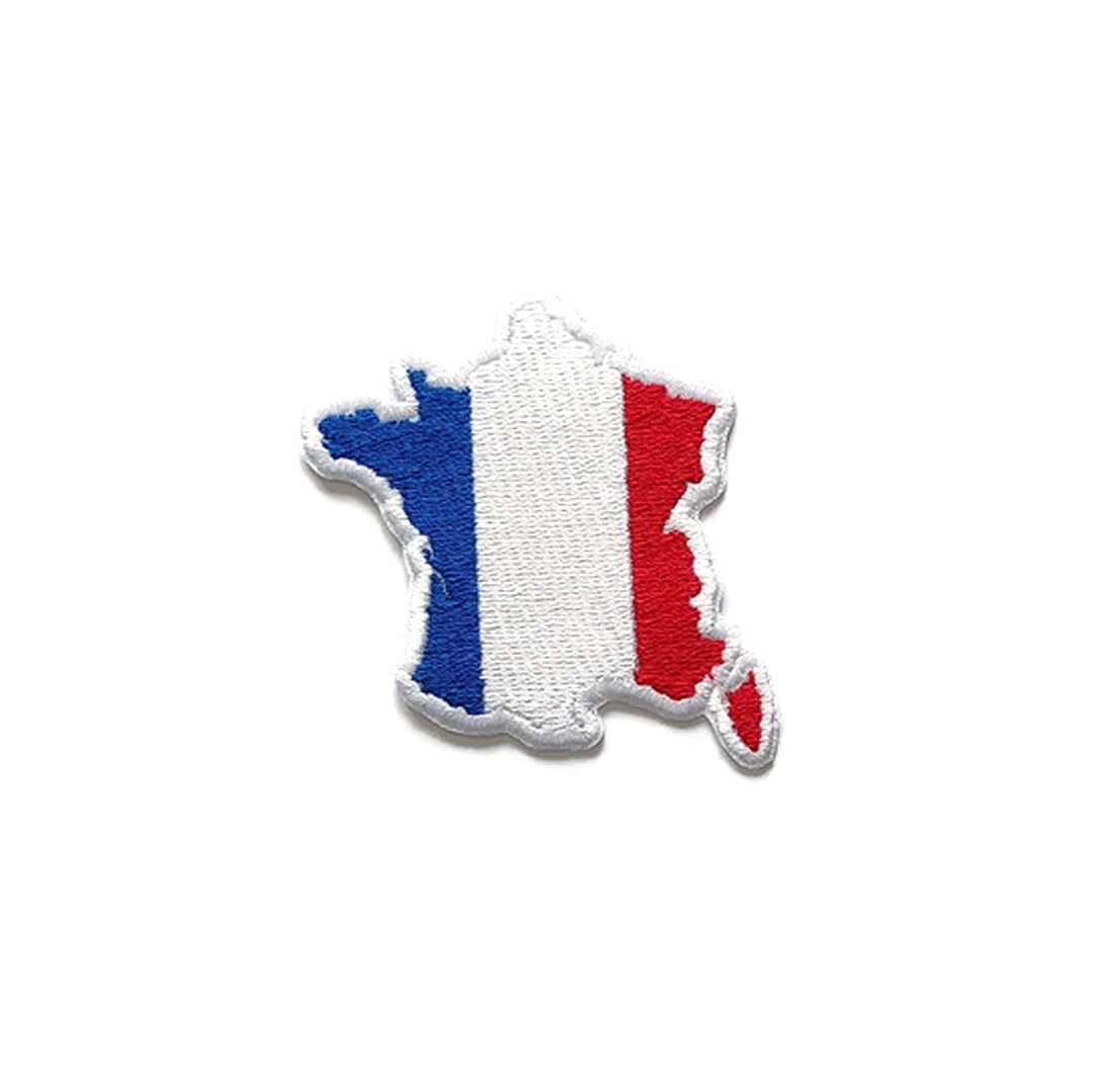 France Embroidered Patch, Embroidered Map, Embroidered Flag, Country ...