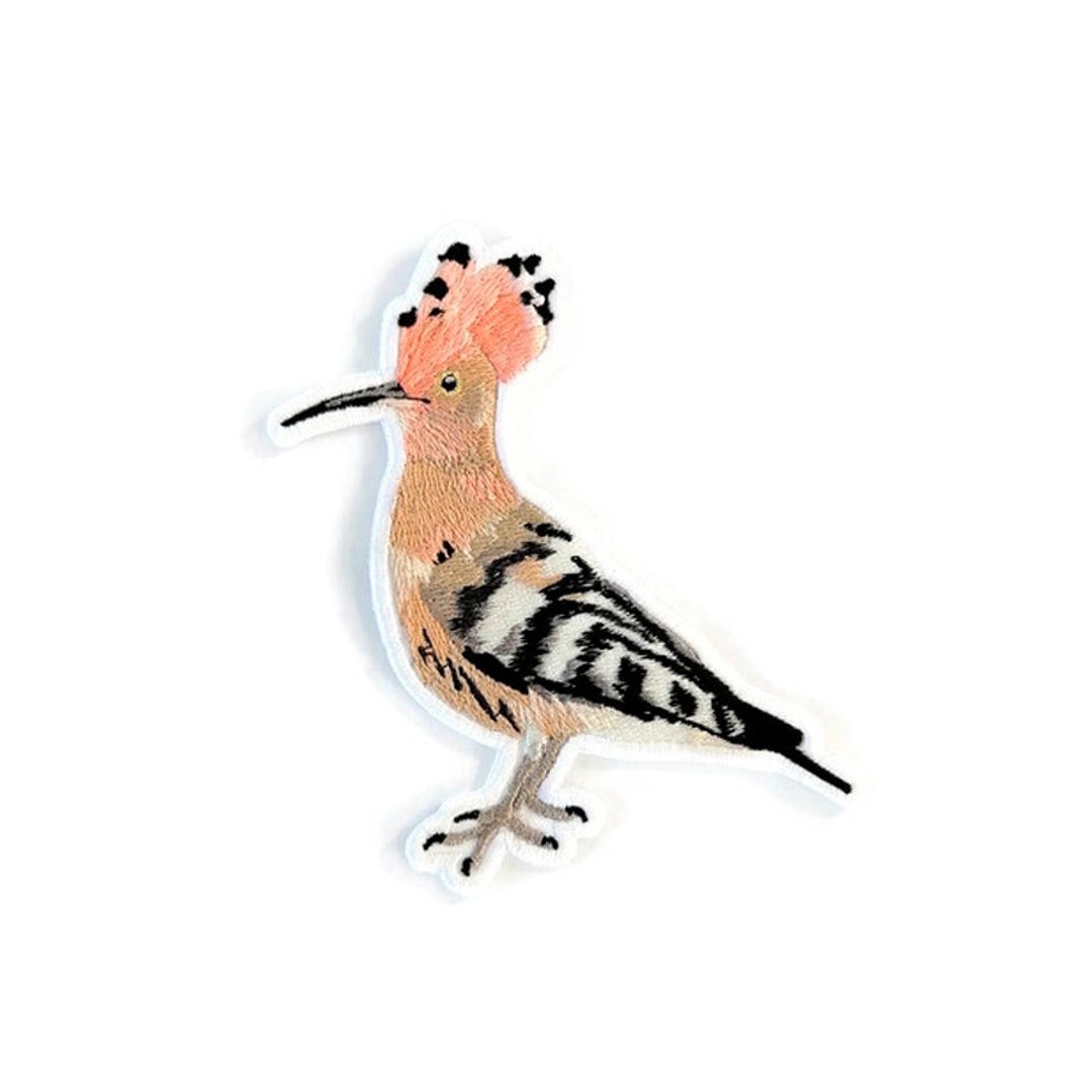 Eurasian Hoopoe Embroidered Patch, Realistic Bird Iron on Patch ...