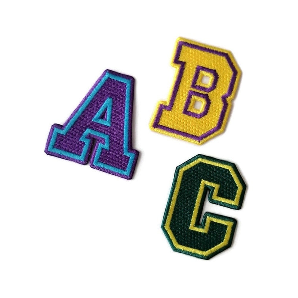 Sports Font Letter Patch Custom Letter Embroidered Patches | Etsy
