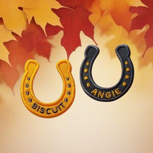 Horseshoe Personalizable Embroidered Patch. Custom Horseshoe Name Patch ...