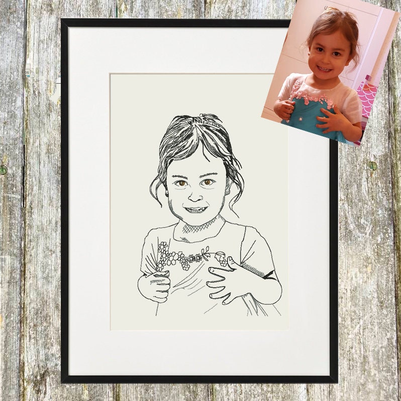 Custom Portrait Embroidery Personalized Embroidery Custom - Etsy