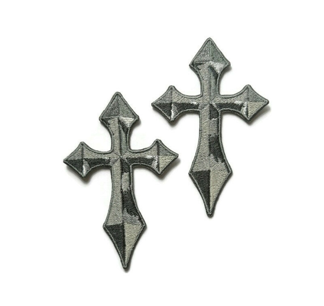 Gothic Cross Applique Patch. Cross Crucifix Embroidered Patch. Sew On ...