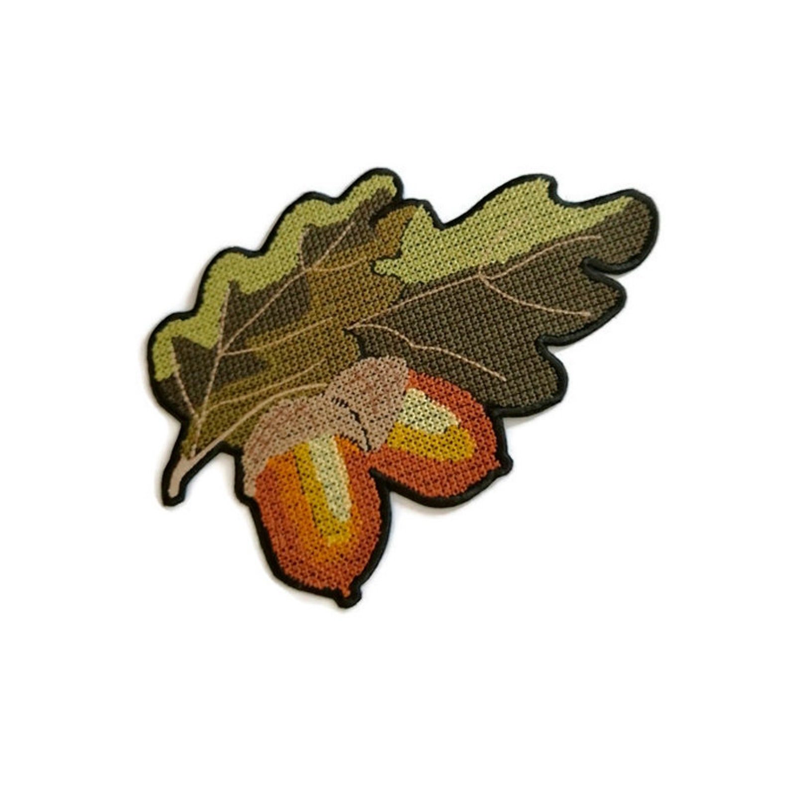 Oak Branch Embroidered Patch, Acorns Embroidered Patch, Forest Acorn ...