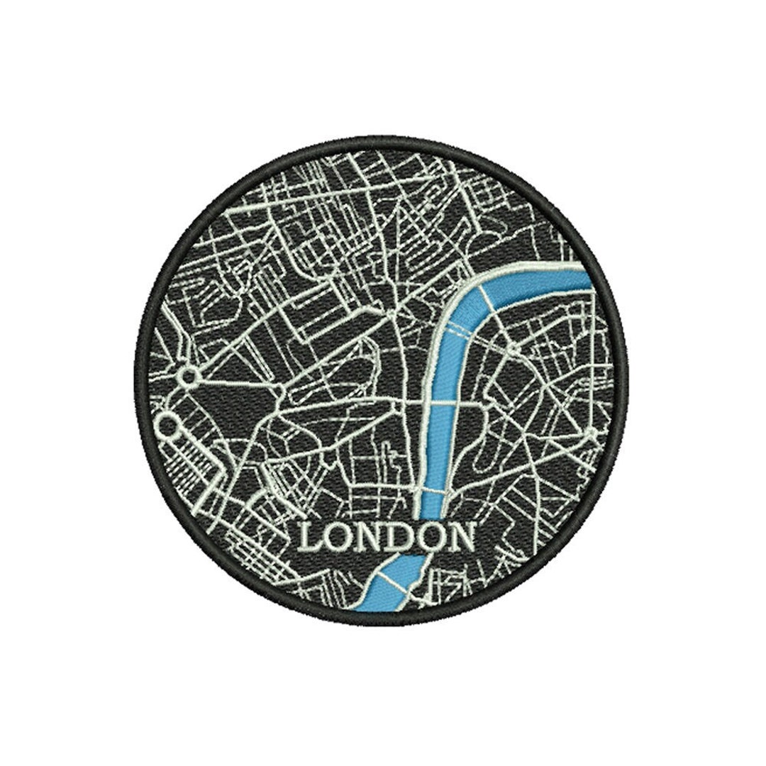 Map of London Embroidered Patch, Machine Embroidered Backpack Patch ...