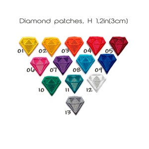 Set of Diamond Shaped Embroidered Patches With Shiny Metallic Threads ...