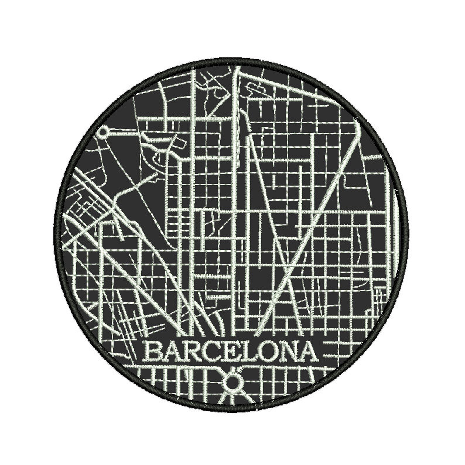 Map of Barcelona Embroidered Patch Machine Embroidered - Etsy