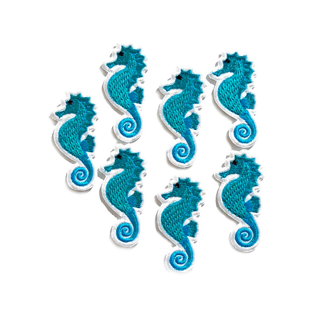 Seahorse Embroidered Patch, Tiny Seahorse Embroidered Patch, Iron on ...