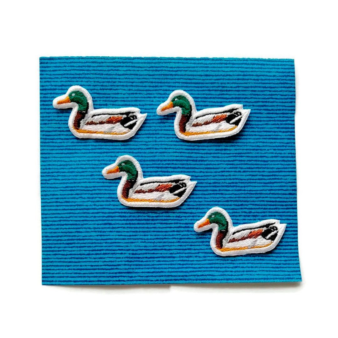 Mallard Duck Embroidered Patch, Tiny Bird Embroidered Patch, Wild Bird ...