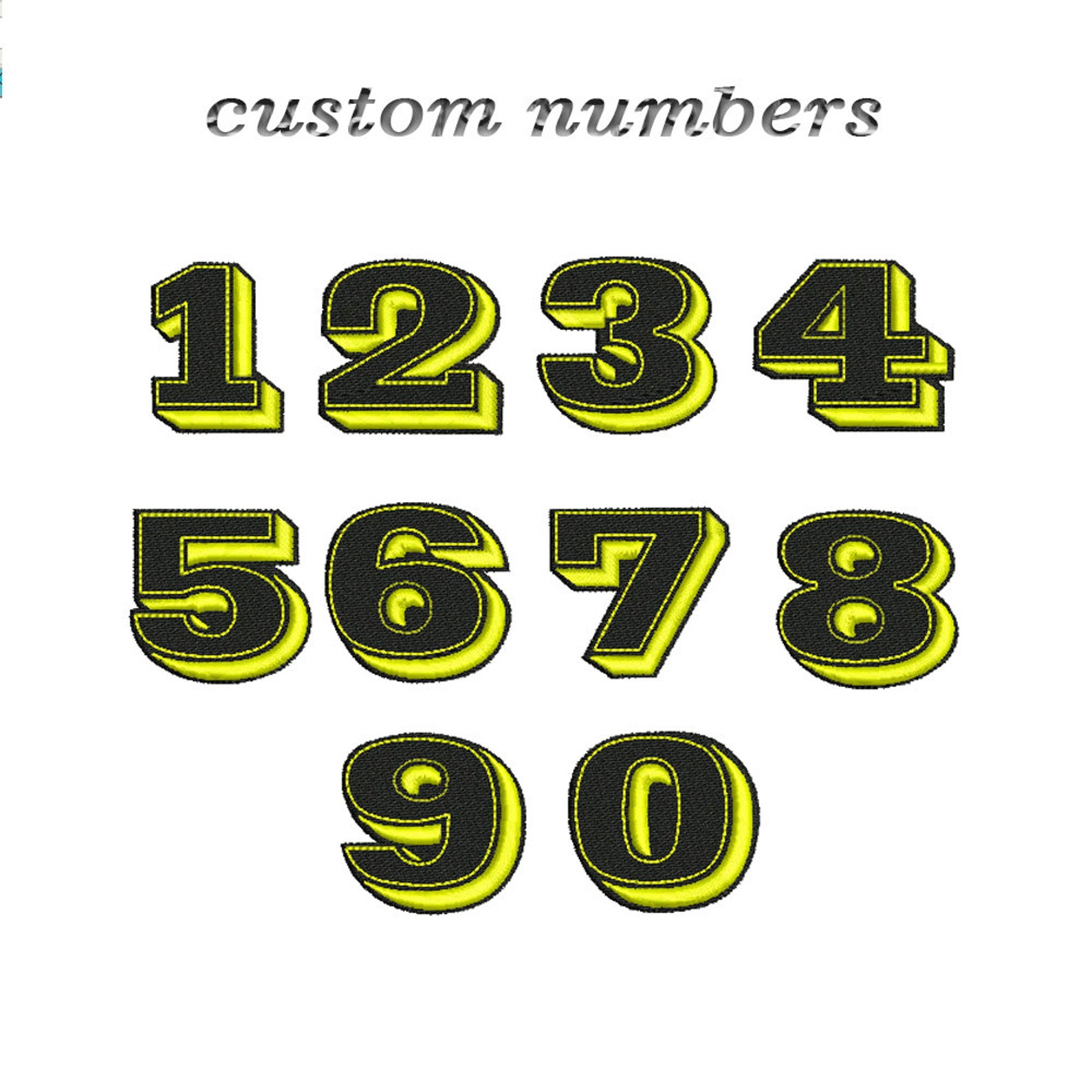 Custom Numbers 1.9 In/ 4.8 Cm Tall Embroidered Numbers - Etsy