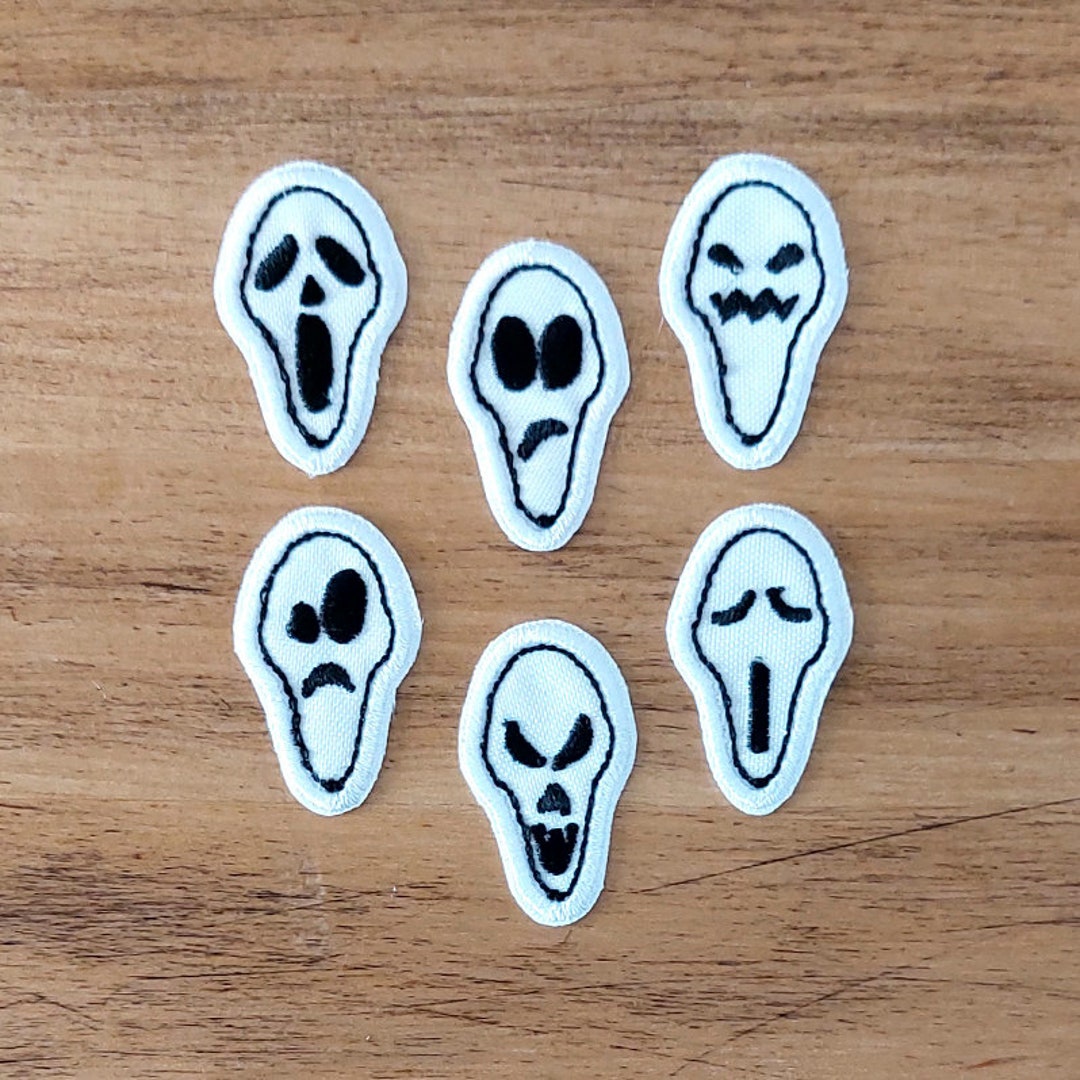 Set of Small Skull Faces Patches, Embroidered Skull Patches, Tiny Skull ...