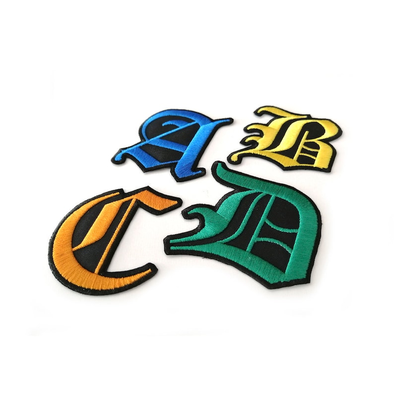 Antique Font Letter Patches, Custom Letter Patches in an Old Font ...