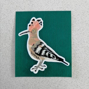 Eurasian Hoopoe Embroidered Patch, Realistic Bird Iron on Patch ...