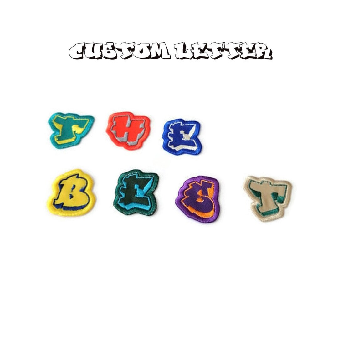 Custom Graffiti Letter, Embroidered Patches, Sew On, Iron On. - Etsy