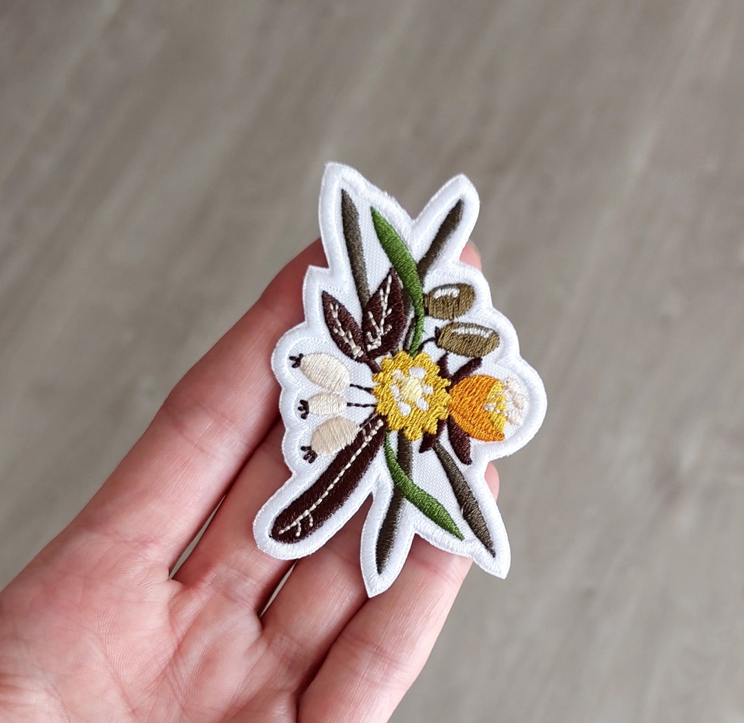 Olive Branch Embroidered Patch. Embroidered Olives. Sew On. Iron On - Etsy