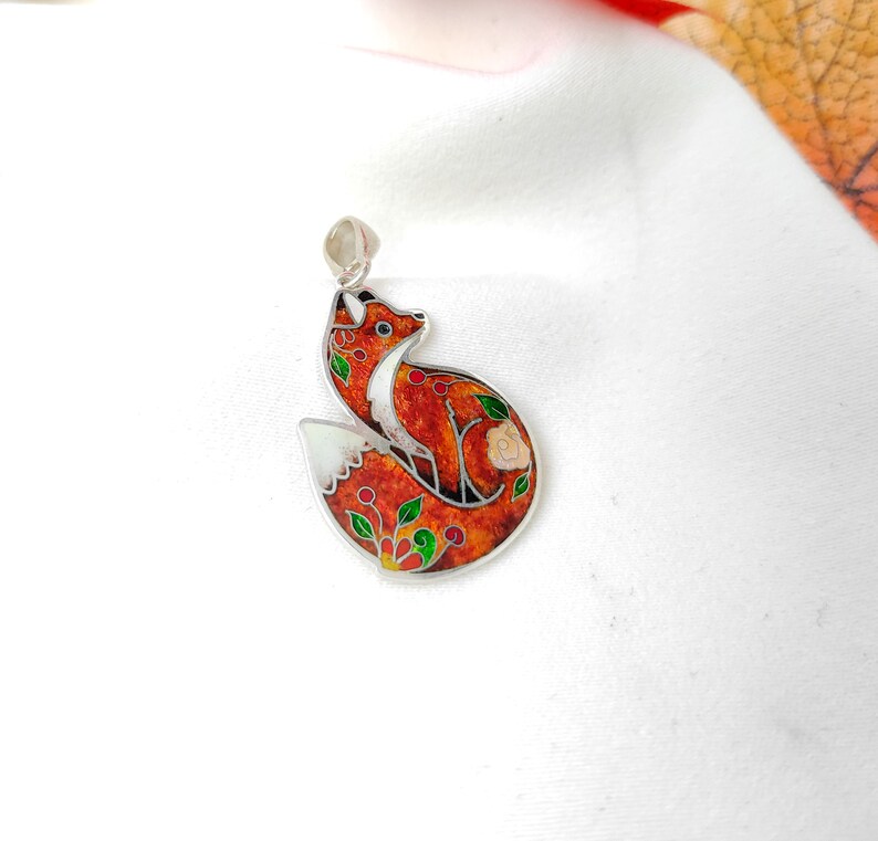 Fox Cloisonne Enamel Pendant Georgian Enamel Hot Enamel Cute - Etsy