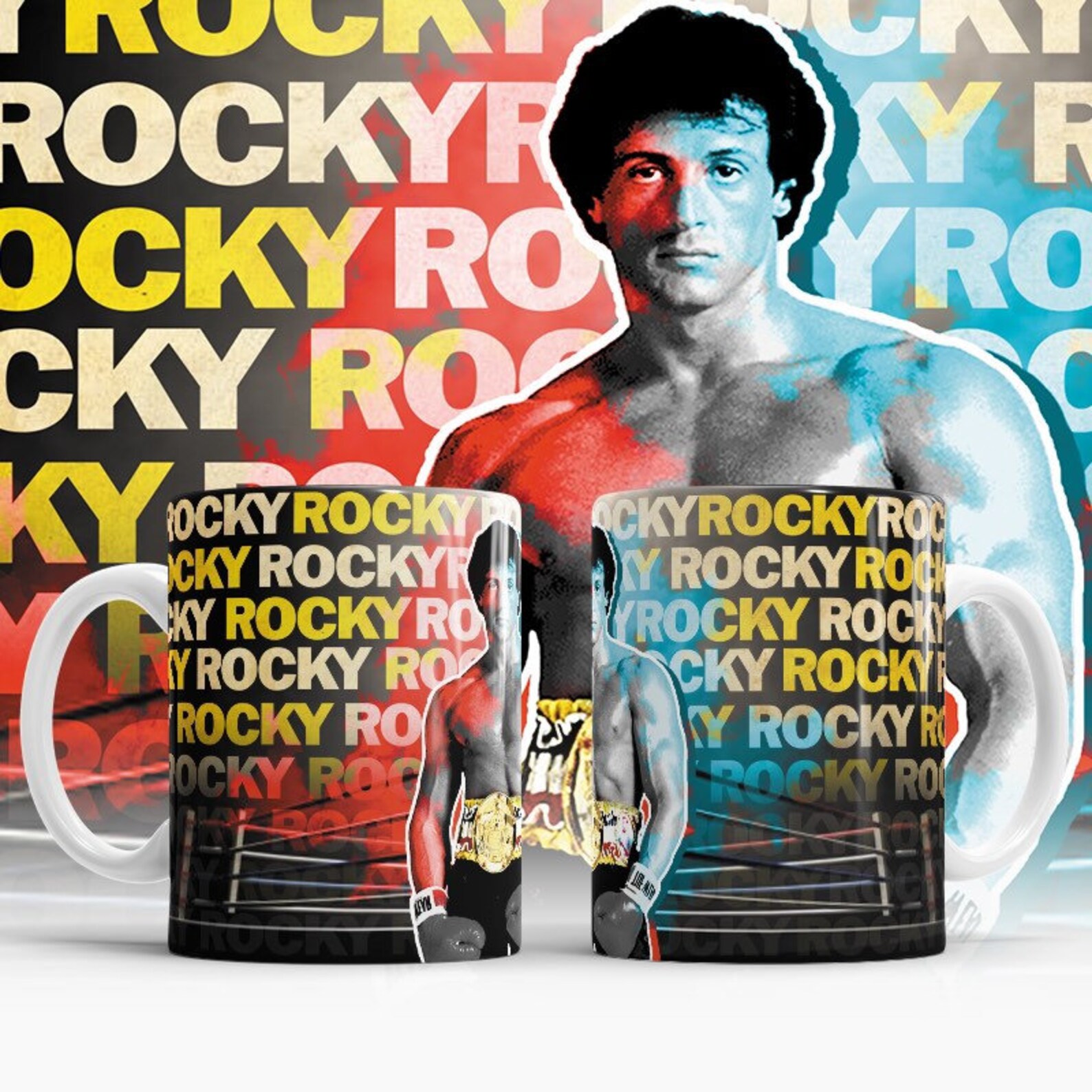 Rocky Balboa Graffiti Poster Becher Weihnachten Geburtstag - Etsy.de