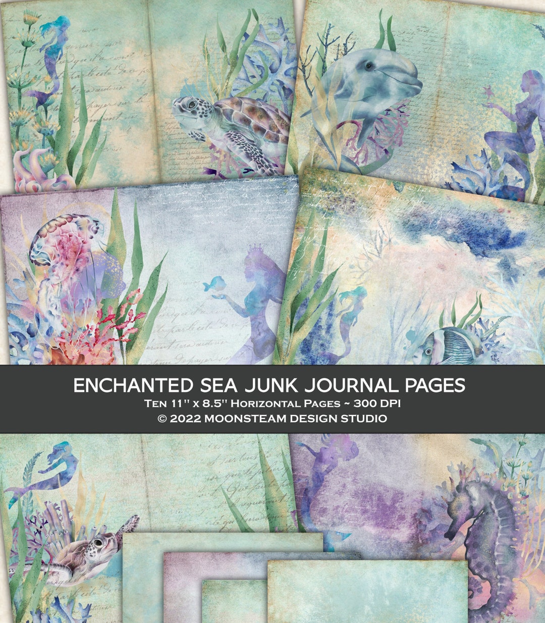 Enchanted Sea Printable Journal Pages, Under the Sea, Mermaids, Ocean ...