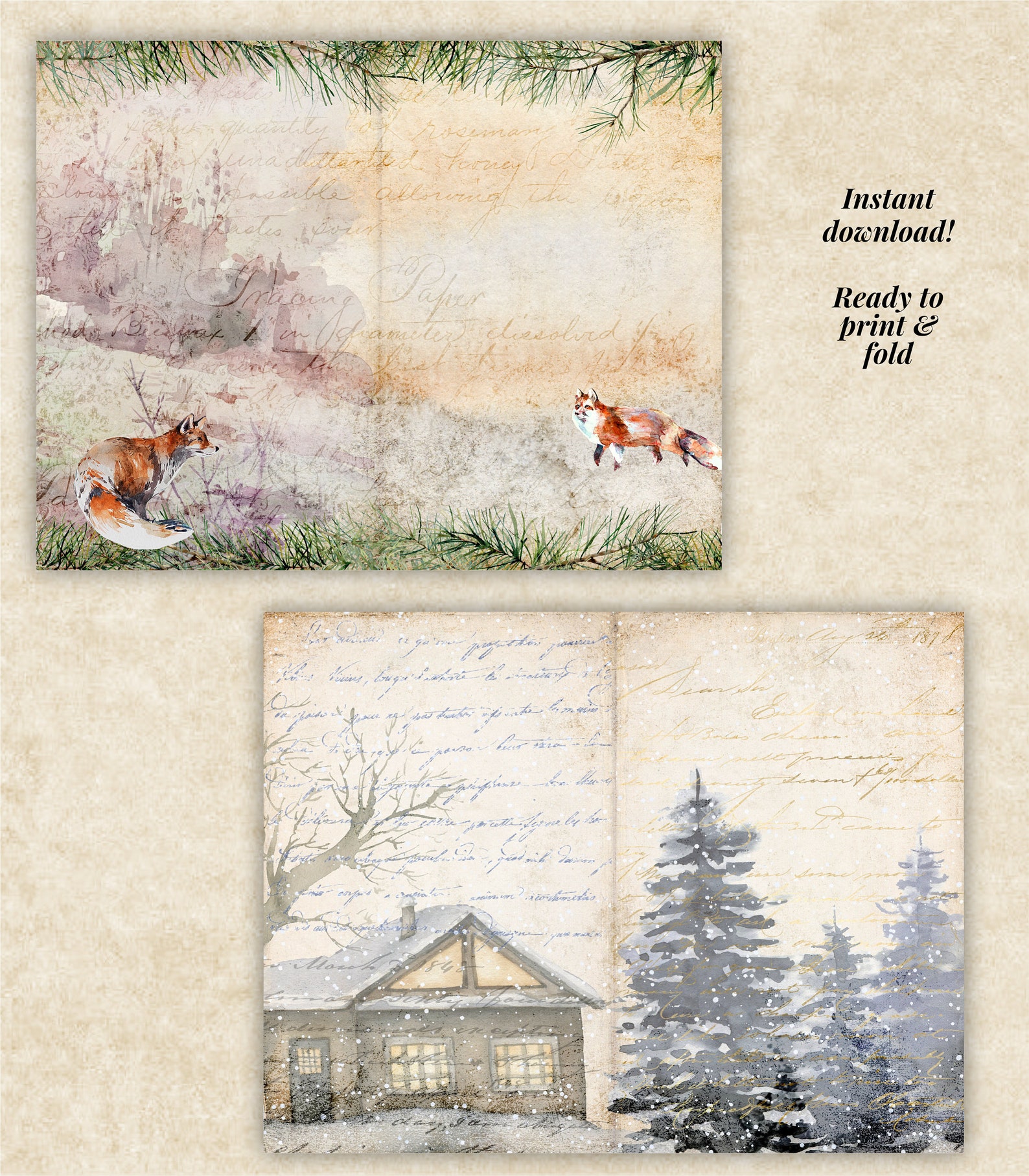 Winter Junk Journal Printable Kit Papers and Ephemera - Etsy
